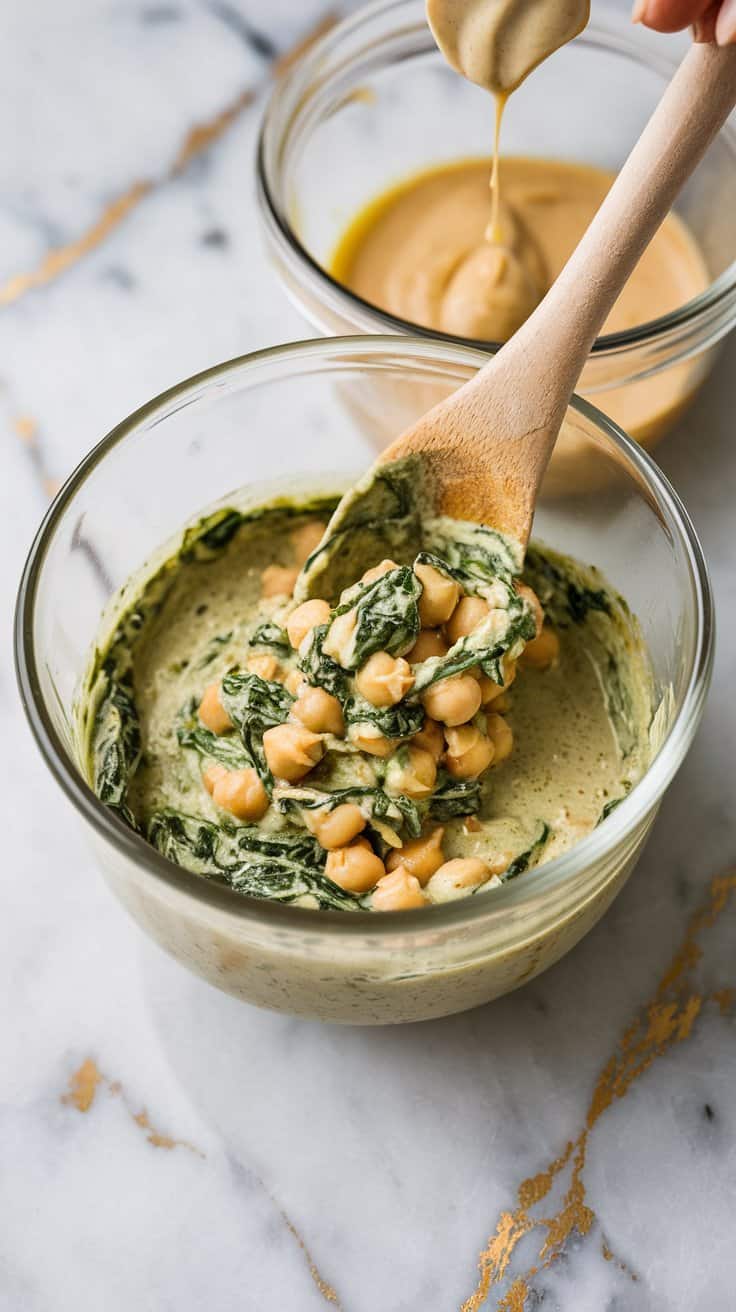 Chickpea Spinach Stuffed Sweet Potatoes - Thao Bui