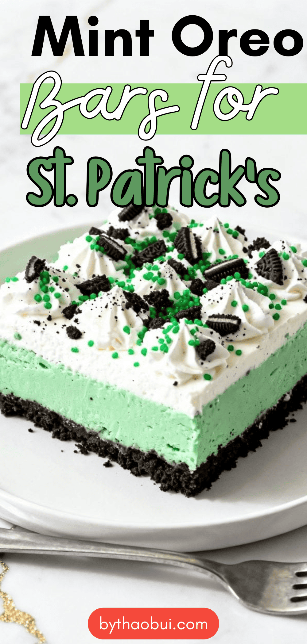 No-Bake Mint Oreo Bars for St. Patrick’s Day