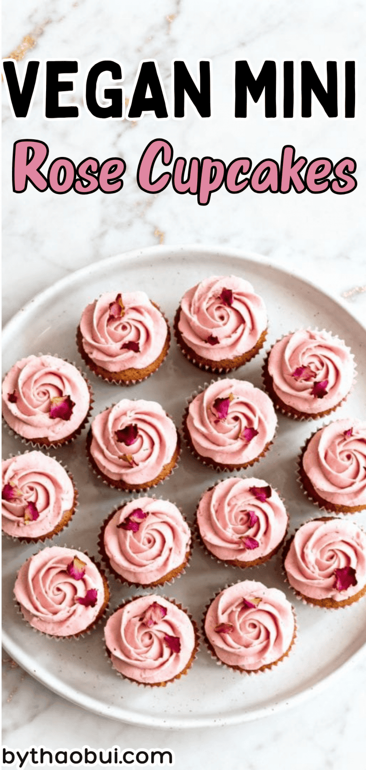 Vegan Mini Rose Cupcakes