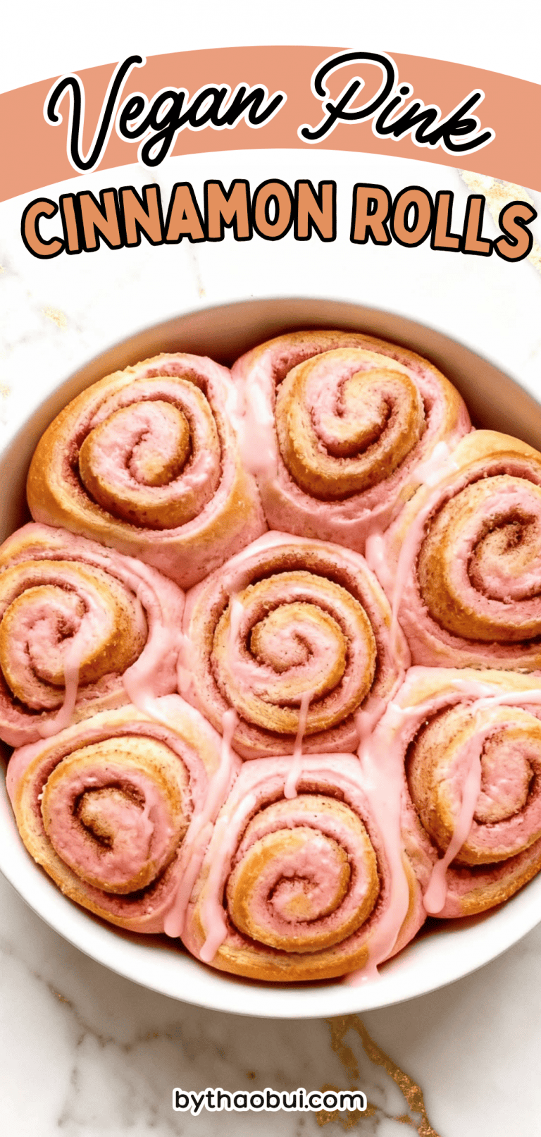 Vegan Pink Cinnamon Rolls